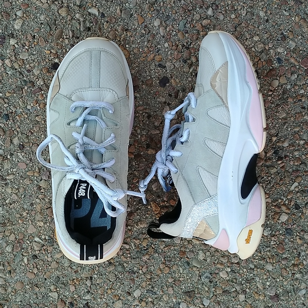 P448 Luke Leather Platform Chunky Color Block Sneaker… - Gem